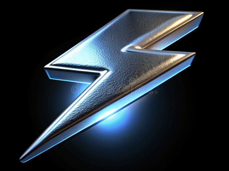 Shiny Silver Lightning Bolt Stock Illustration - Illustration of silver ...