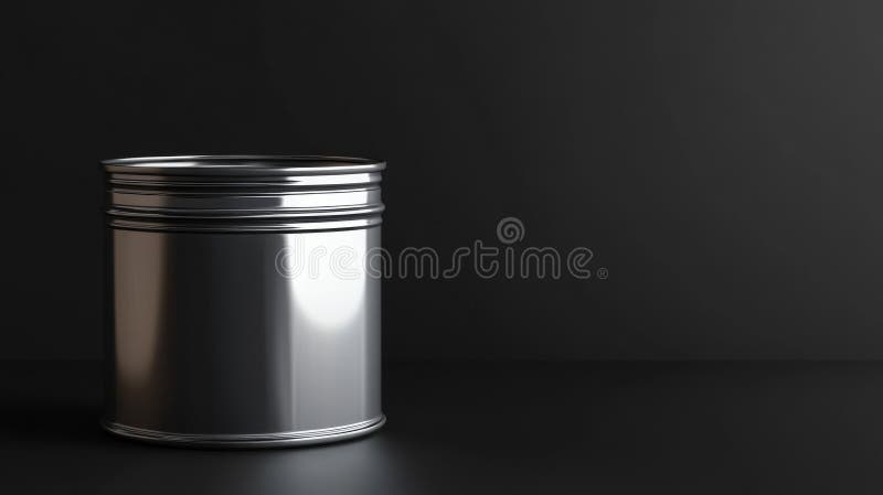 Shiny Silver Metal Canister Container on Dark Surface Under Soft ...