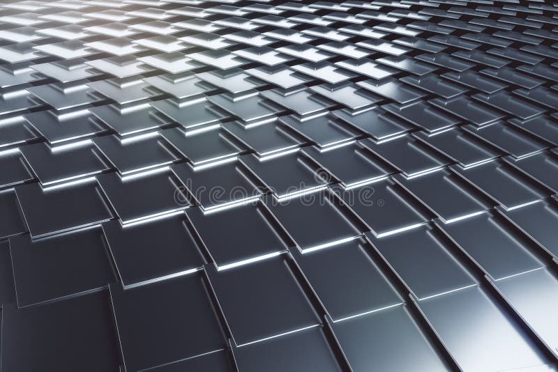 Metal Tile Sheets 3d Render Isolated on White Stock Illustration ...