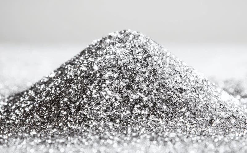 Shiny Silver Metallic Powder on a Smooth Surface for Artistic and ...