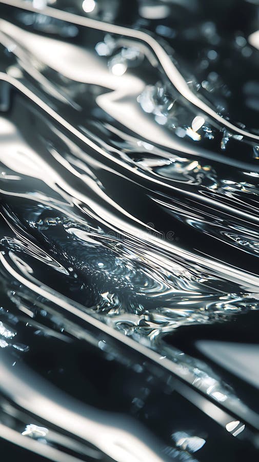 A Shiny Silver Object with a Wavy Surface Stock Image - Image of fresh ...