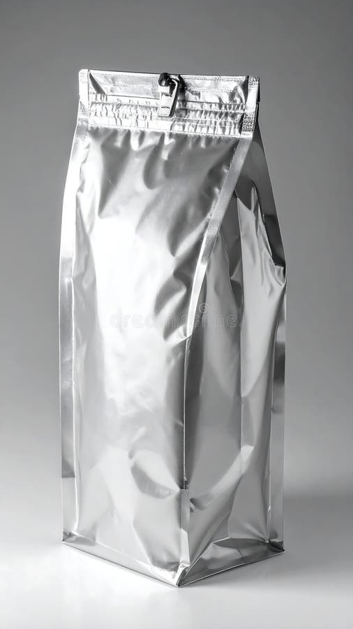 Shiny Silver Package Standing Tall: Modern Packaging Design at Its Best ...