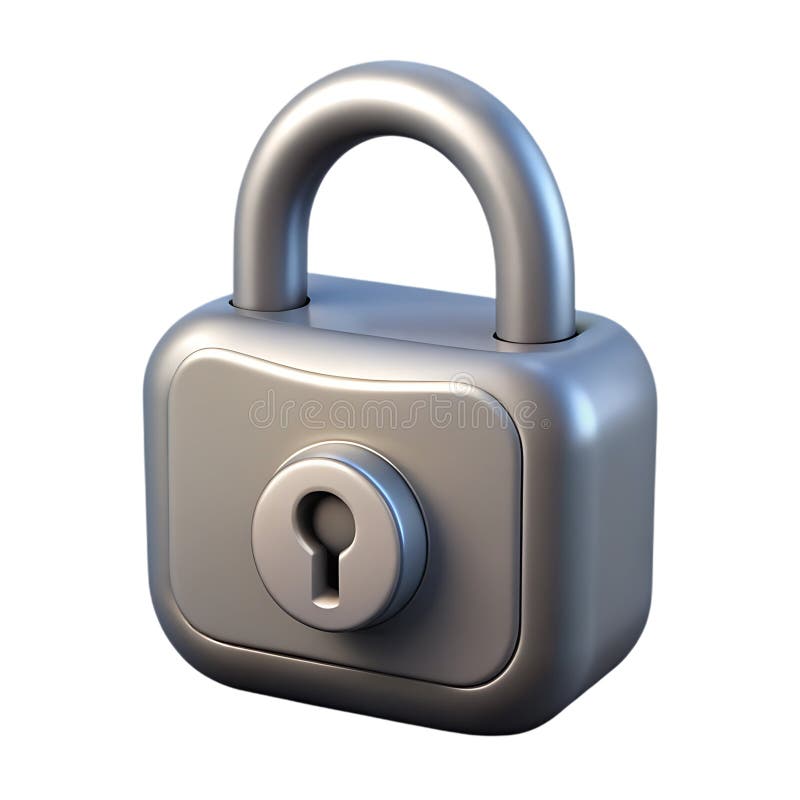 Shiny Silver Padlock Isolated on Transparent Background Stock ...