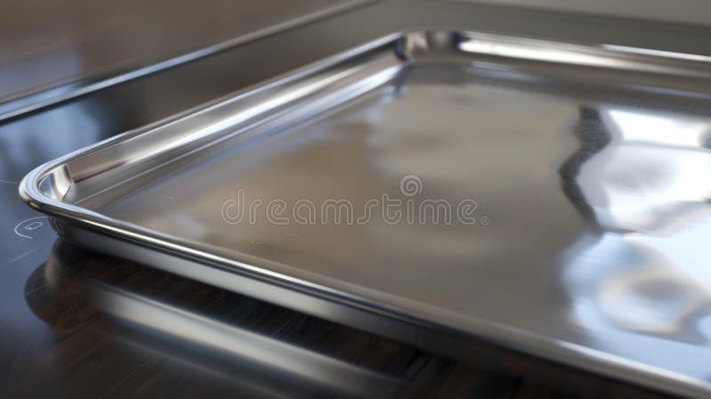 Shiny Silver Pan Sits Wooden Table Stock Photos - Free & Royalty-Free ...