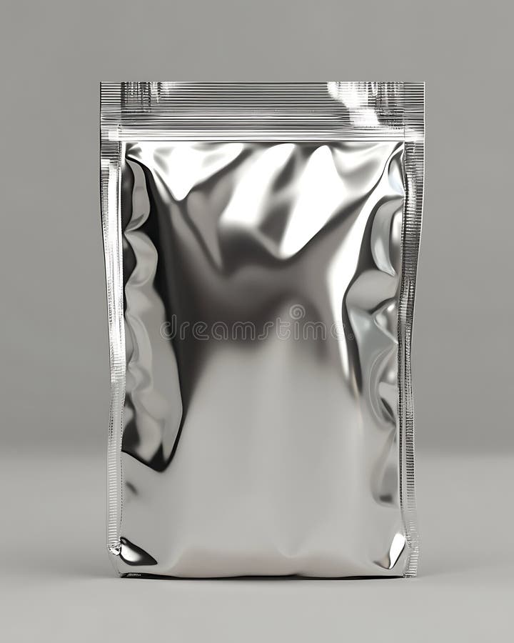 Shiny Silver Pouch for Modern Product Packaging Solution Stock ...