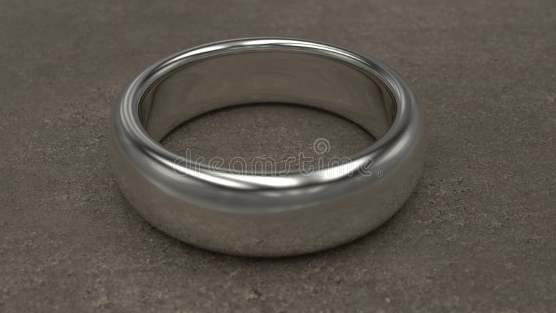 Shiny Silver Ring on Table. 3d Illustration Stock Illustration ...