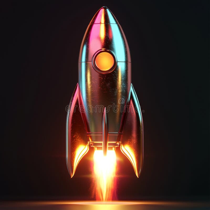 Shiny Rocket Launch stock illustration. Illustration of engineering ...