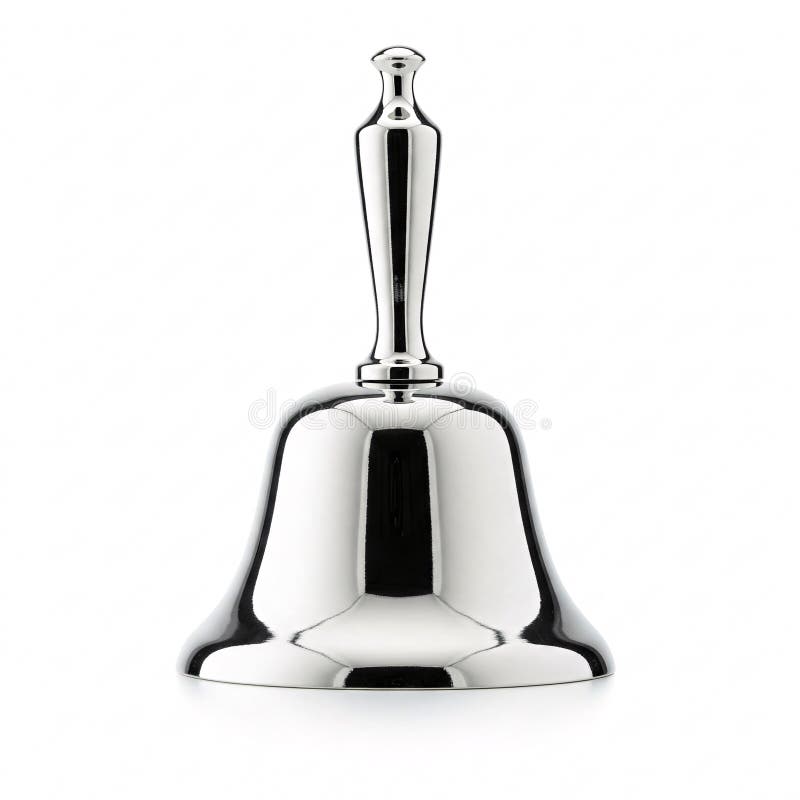 Shiny Silver Service Bell, Isolated on a White Stock Illustration ...