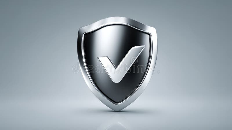 Shiny Silver Shield with Bold Black Arrow, a Symbol of Security and ...