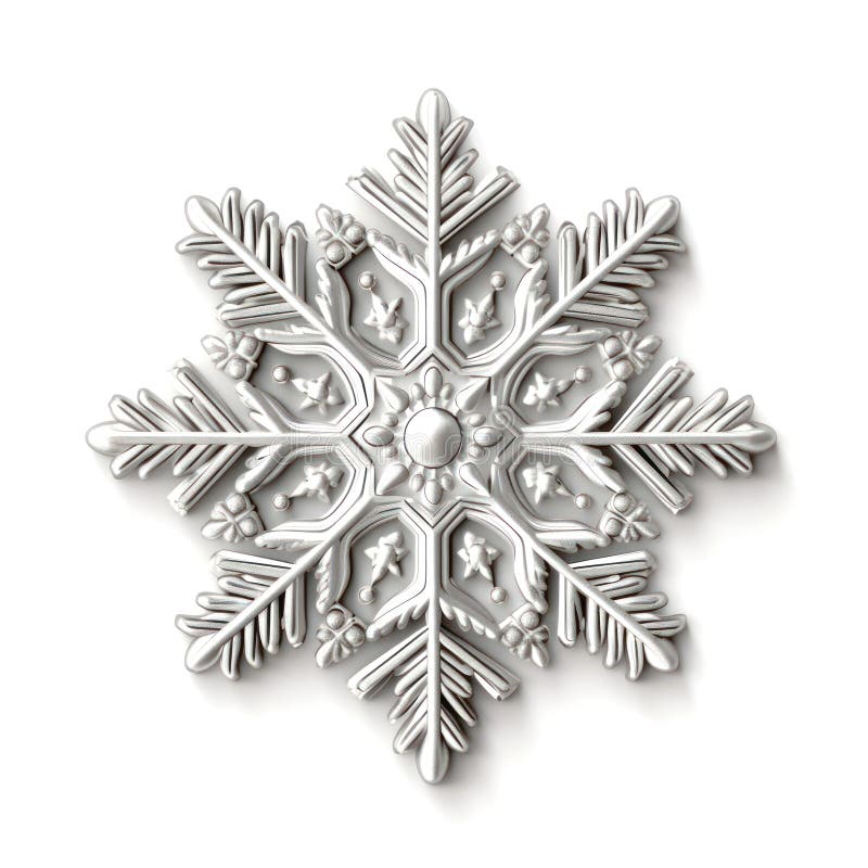 Shiny silver snowflake. stock illustration. Illustration of snowflake ...