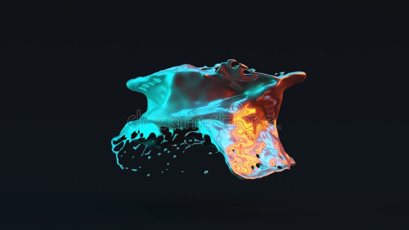 Shiny Silver Splash with with Red Orange and Blue Green Moody 80s ...