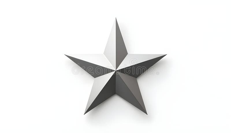 Shiny Silver Star with Metallic Finish and Sharp Edges Symbolizing ...