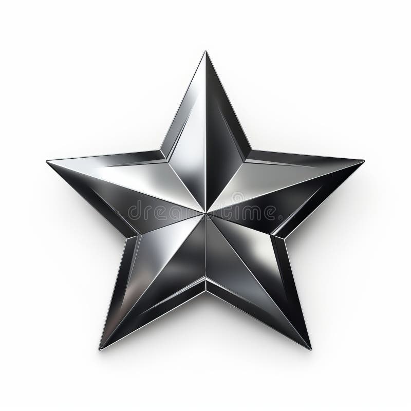 A Shiny Silver Star on a White Background Stock Illustration ...