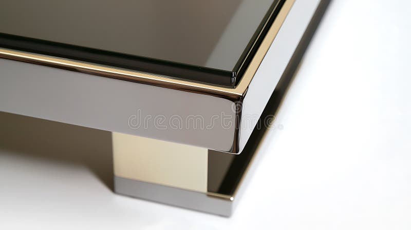 A Shiny Silver Table with a Glass Top Stock Illustration - Illustration ...