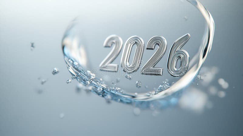 Shiny Silver 2026 Text Exploding Future Represents Shards on a Light ...