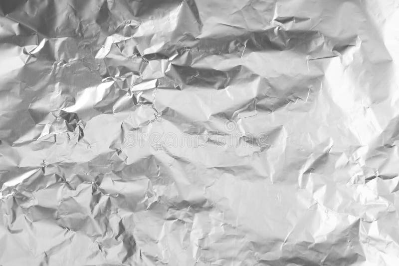 Shiny Silver Tinfoil Surface As Background, Top View Stock Image ...