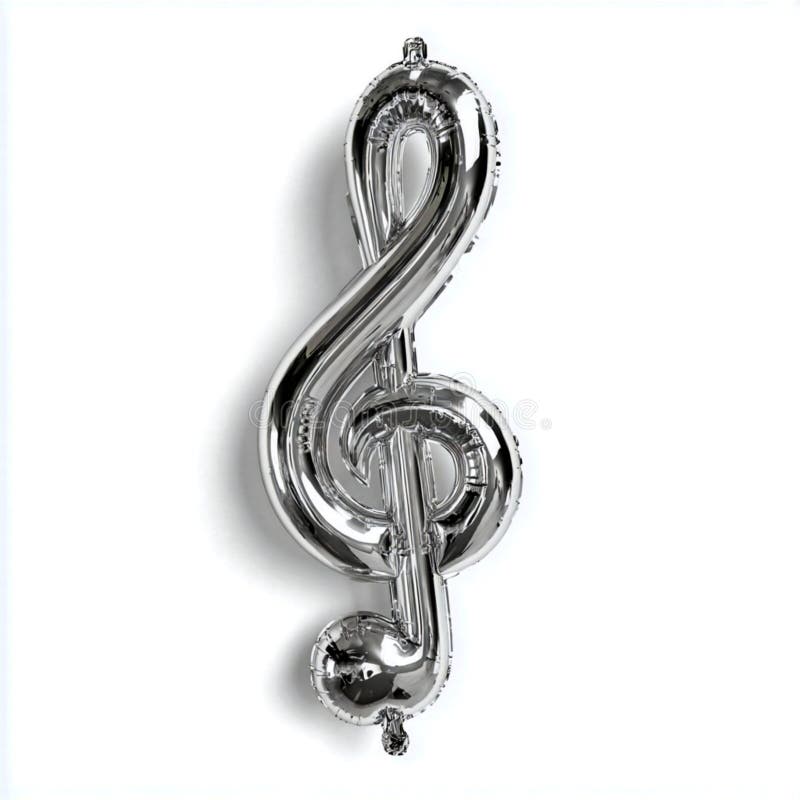 Silver Treble Clef Balloon Stock Illustrations – 4 Silver Treble Clef ...