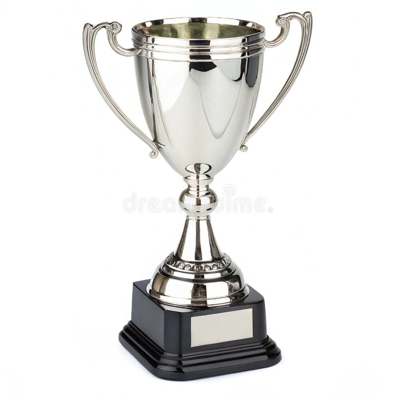 Shiny Silver Trophy Cup Isolated on White Background Stock Illustration ...