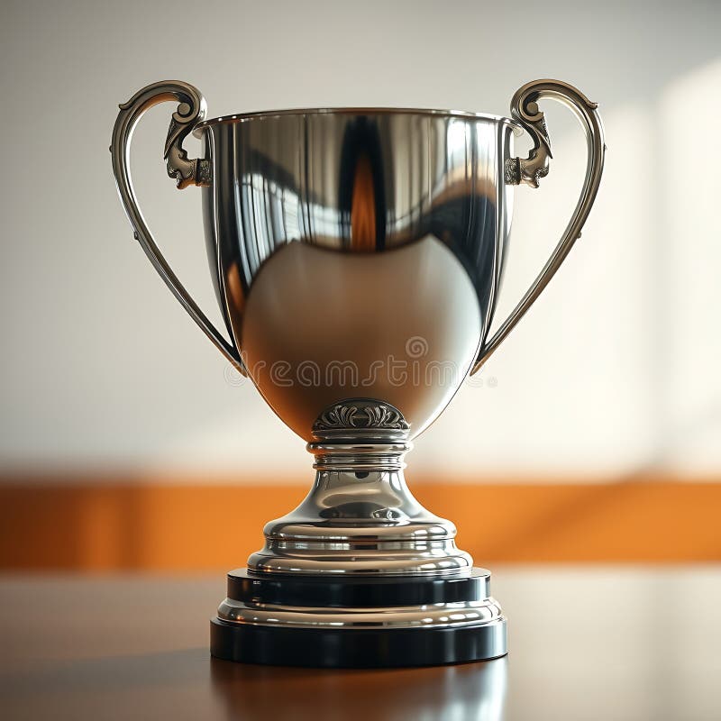 A Shiny Silver Trophy Cup Reflecting Soft Light Stock Illustration ...