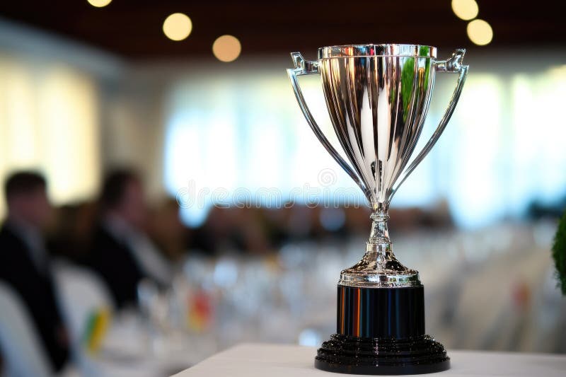 Shiny Silver Trophy Placed Table Surface Stock Photos - Free & Royalty ...