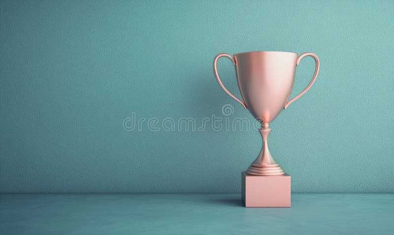 A Shiny Silver Trophy on a Teal Background, Symbolizing Achievement and ...