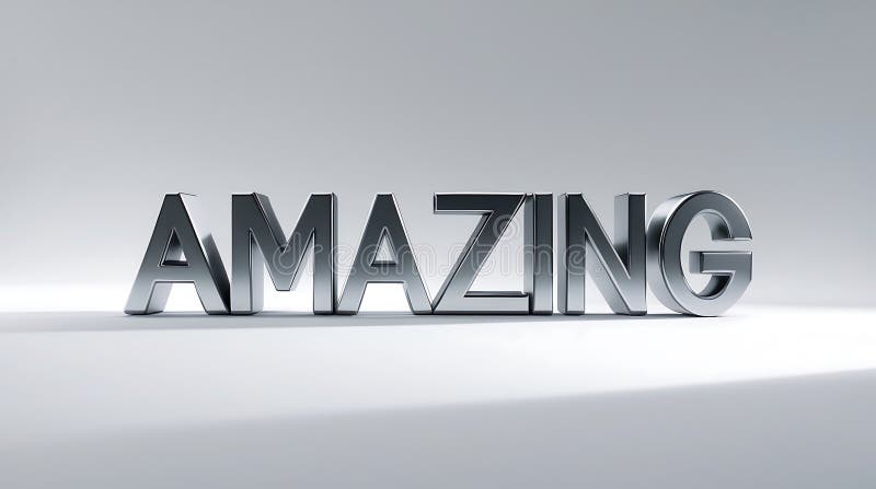 Shiny Silver Typography Spelling Amazing in a Minimalist Setting with ...