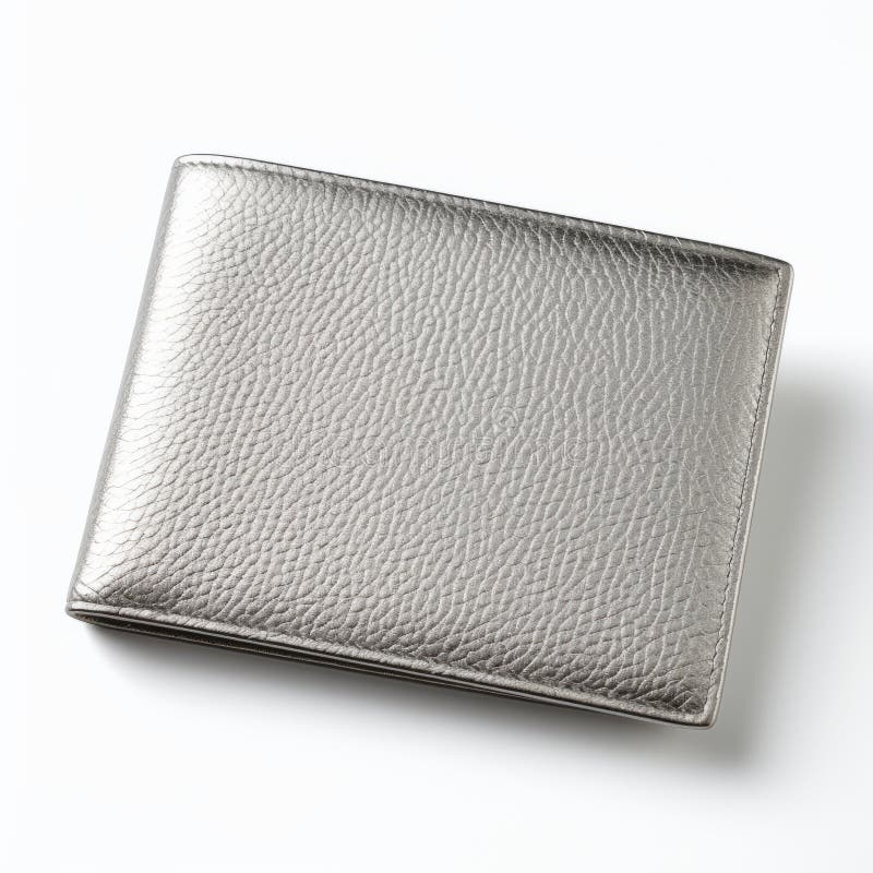 Shiny Silver Wallet with Unique Texture on White Background Stock ...