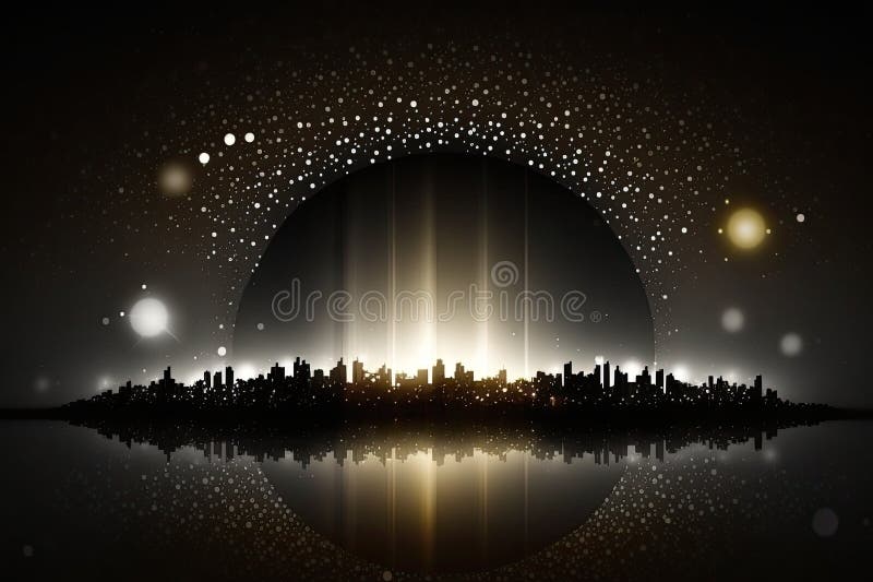 Shiny Sky Line on Black Background Illu Image Stock Illustration ...