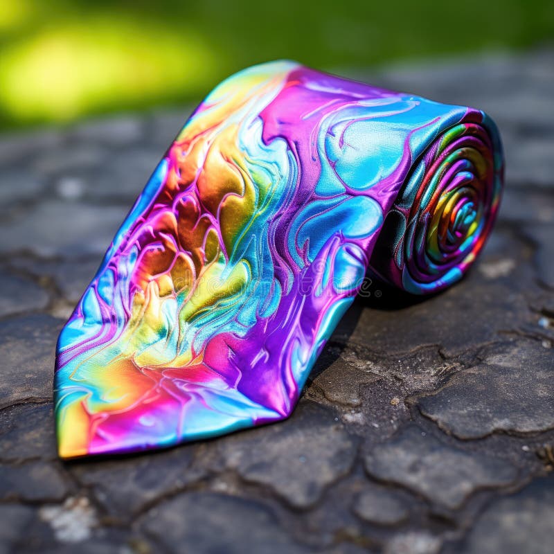 Shiny Smooth Reflective Colorful Tie Stock Illustration - Illustration ...