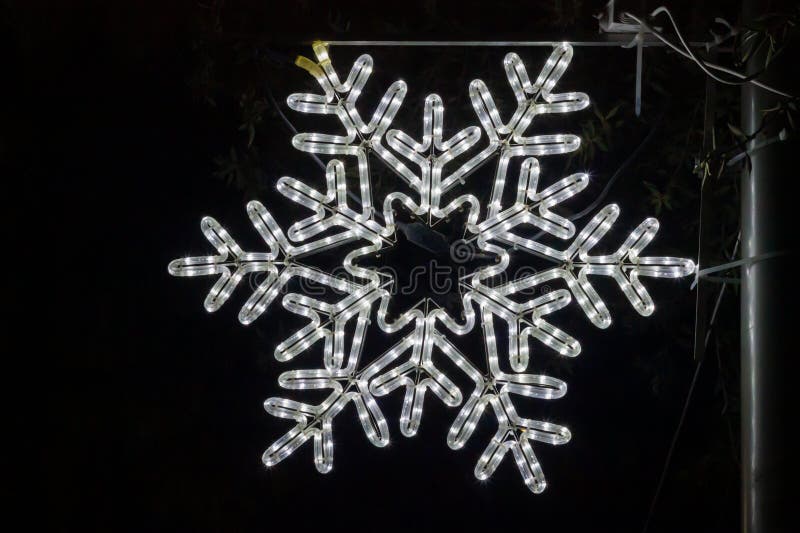 Shiny Snowflakes on a Black Background Stock Photo - Image of effect ...