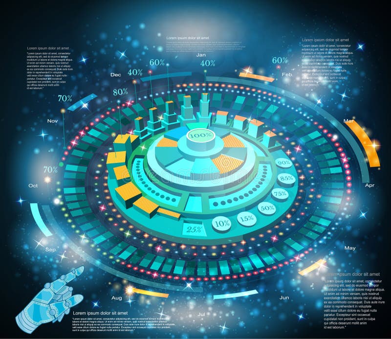 Shiny Space Background or Hightech Futuristic Interface Infographic ...