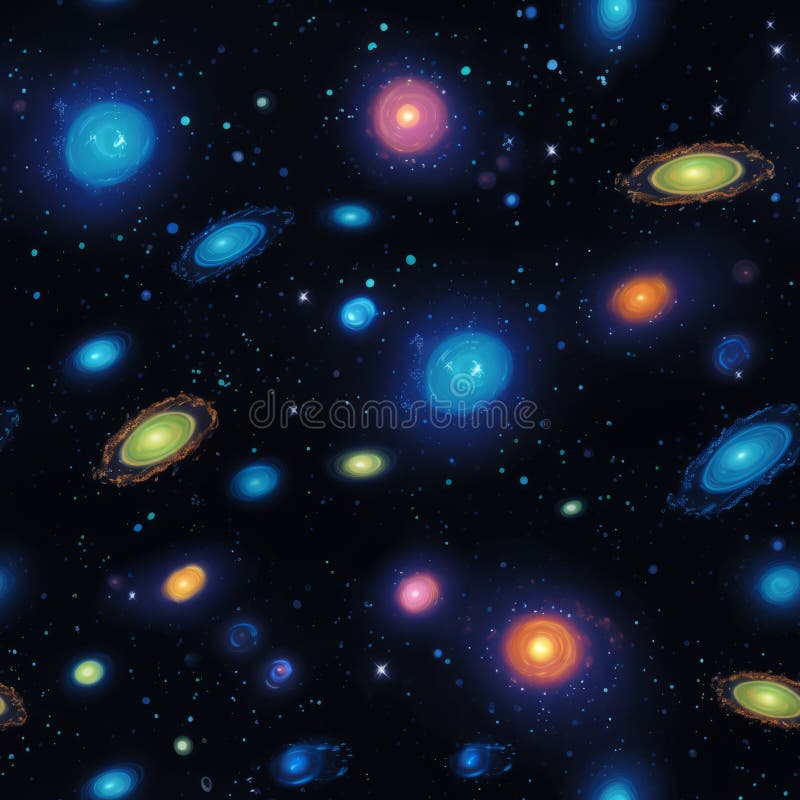Shiny Space Galaxy Constellation Seamless Pattern. Stock Illustration ...