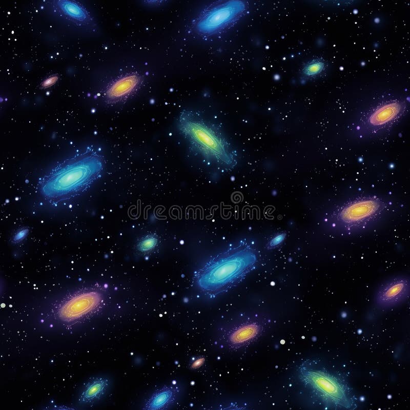 Shiny Space Galaxy Constellation Seamless Pattern. Stock Illustration ...