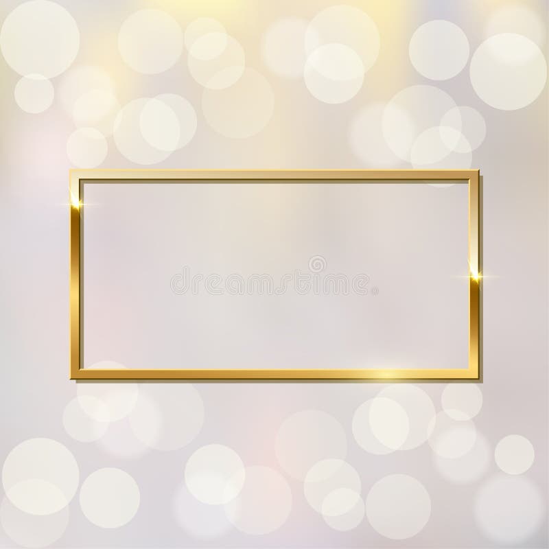 Shiny Sparkling Golden Rectangle on Transparent Background Vector ...