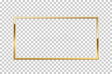 Shiny Sparkling Golden Rectangle on Transparent Background Vector ...
