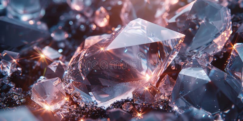 Shiny Sparkling Very Small Molitude of Diamonds, Texture, Top View ...