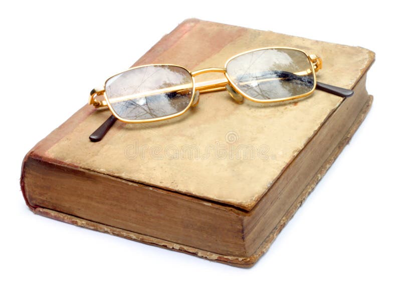 Shiny Spectacles on an Old Book Stock Image - Image of beauty ...