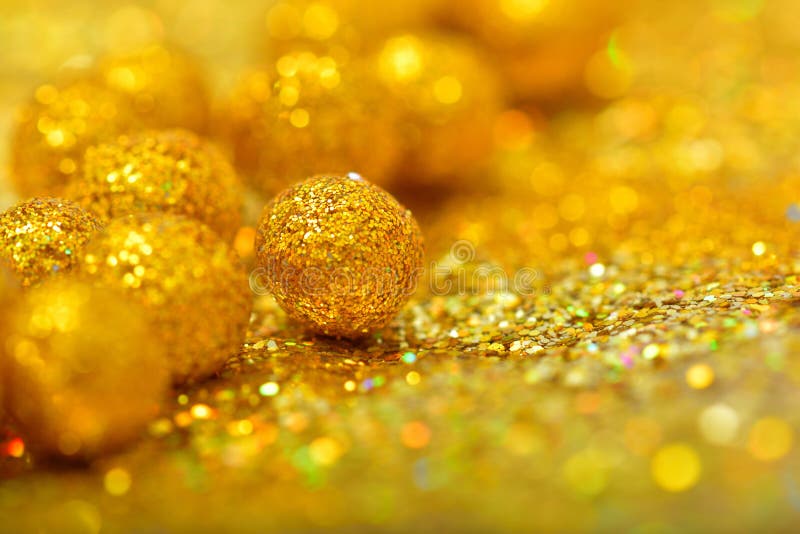 Shiny Sphere Made of Golden Glitters with Sparkles and Glares Stock ...