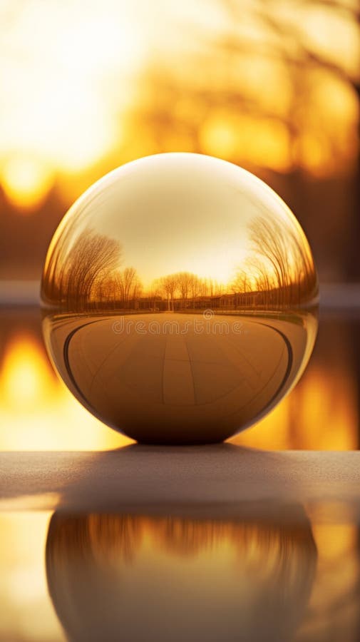A Shiny Sphere Sitting on Top of a Table Stock Photo - Image of ...