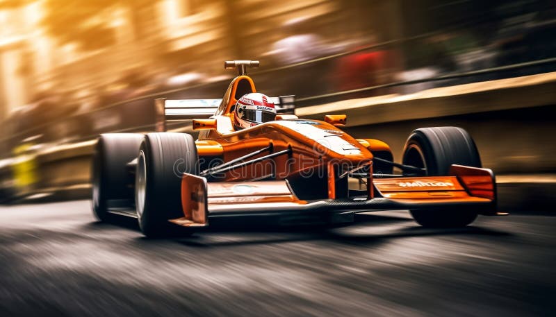 Shiny Sports Car Driving on Modern Track Generative AI Stock ...