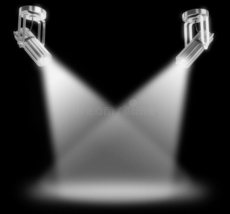 Shiny Stage Illuminated by Spotlights Stock Vector - Illustration of ...