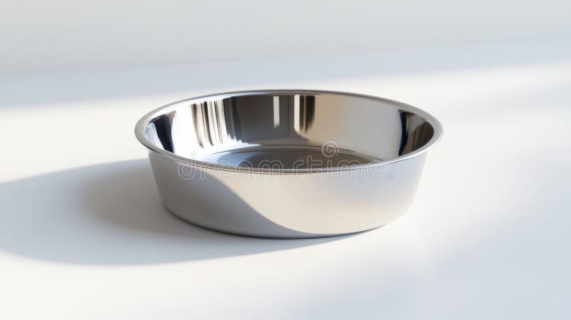 Shiny Stainless Steel Bowl on White Surface, Minimalistic Kitchenware ...