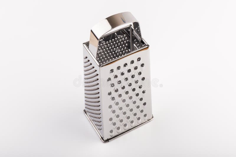 Shiny Stainless Steel Cheese Grater Stock Photo - Image of handle, chef ...