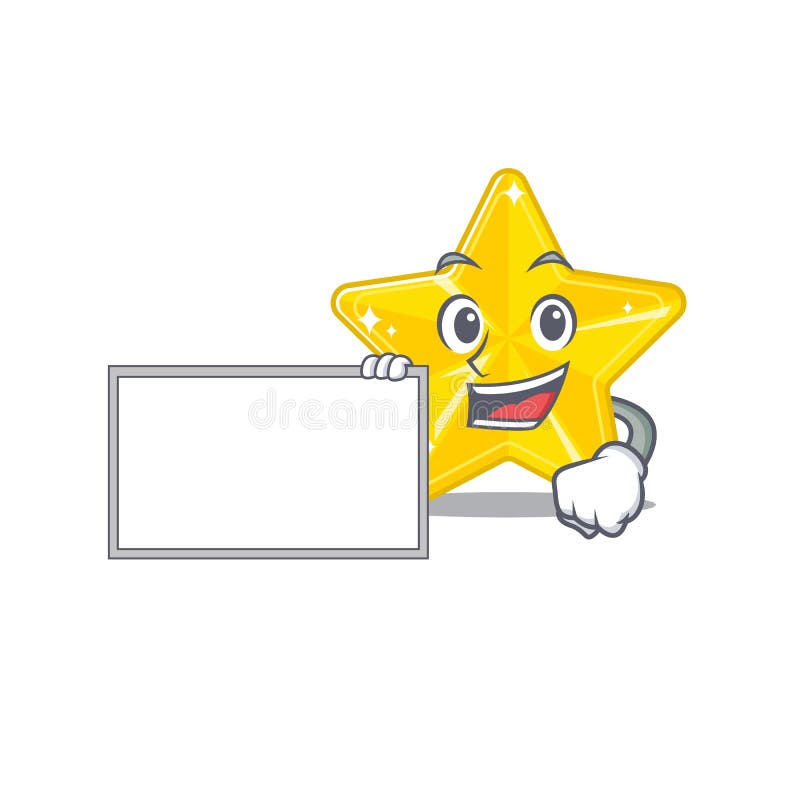 Shiny Star Cartoon Character Design Style with Board Stock Vector ...