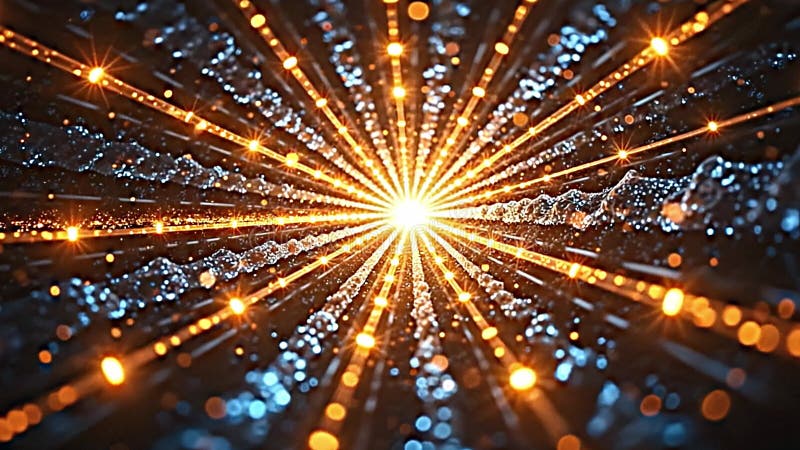 Shiny Starburst Rays Blend with Optical Textures, Forming Generative AI ...