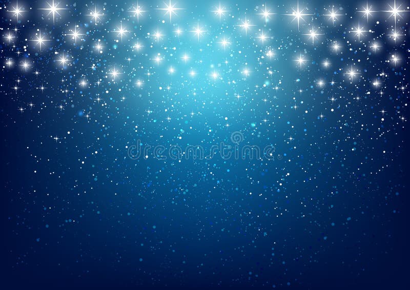 Shiny Stars on Blue Background Stock Vector - Illustration of merry ...