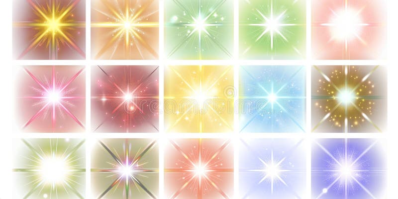 Shiny Stars and Sparkles Isolated on Transparent Background. Stock ...