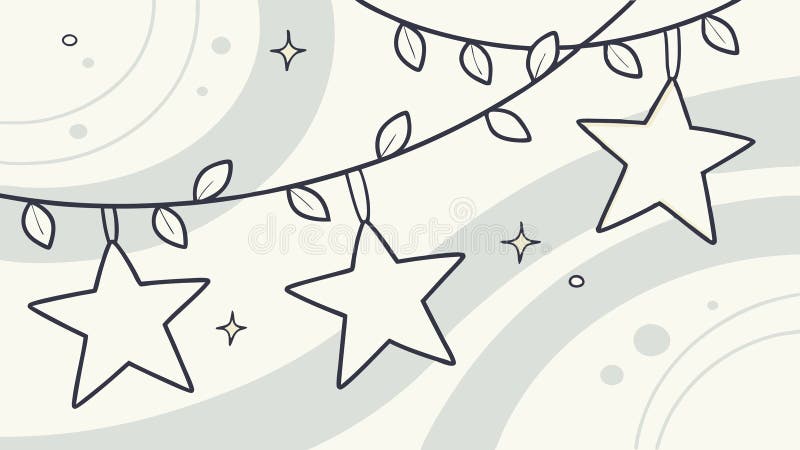Shiny Stars String Light Decoration on Abstract Background with Blurred ...
