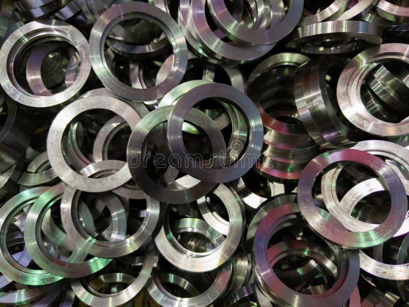 Shiny Steel Rings Full-frame Closeup Background Stock Photo - Image of ...