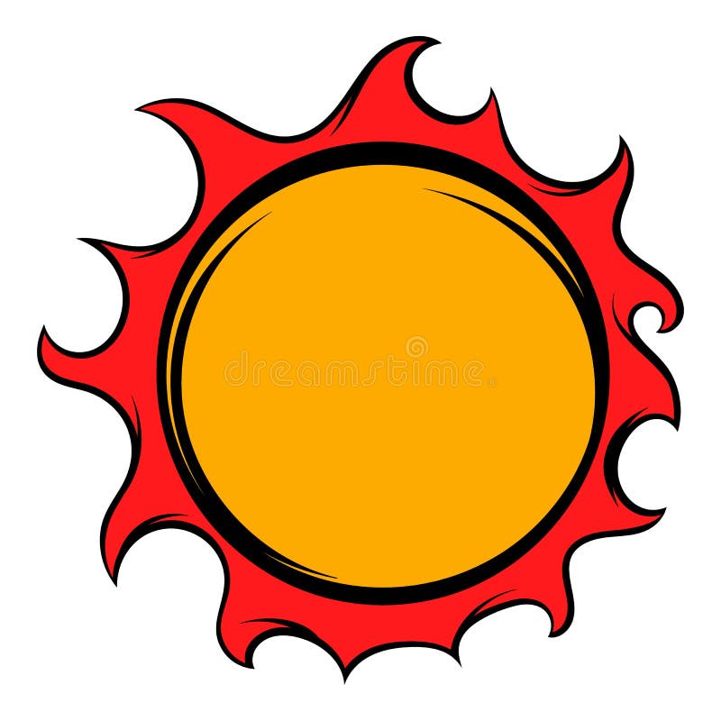 Flaming Cartoon Shiny Sun stock illustration. Illustration of clip ...